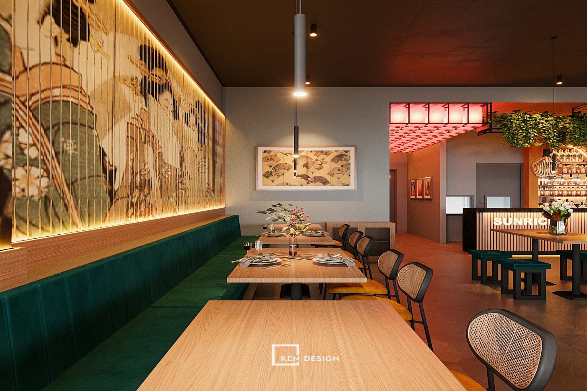 Anh Duc vegetarian restaurant design: Modern but familiar Japanese style | Kendesign
